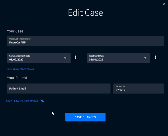Editing a Case